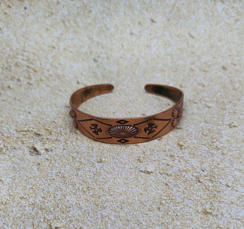 Vintage Southwestern WM Wheeler Co Solid Copper Small Cuff | Etsy