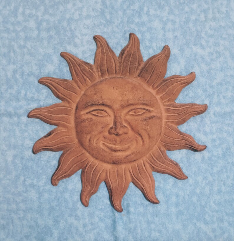 CAST IRON SUN 11 3/8 Wall Hanging Stepping Stone Garden Art Patio Decor ...