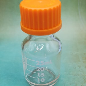 PYREX REAGENT BOTTLE Lab Glass ~ 25ml or 100ml ~ Media Storage Bottles ...