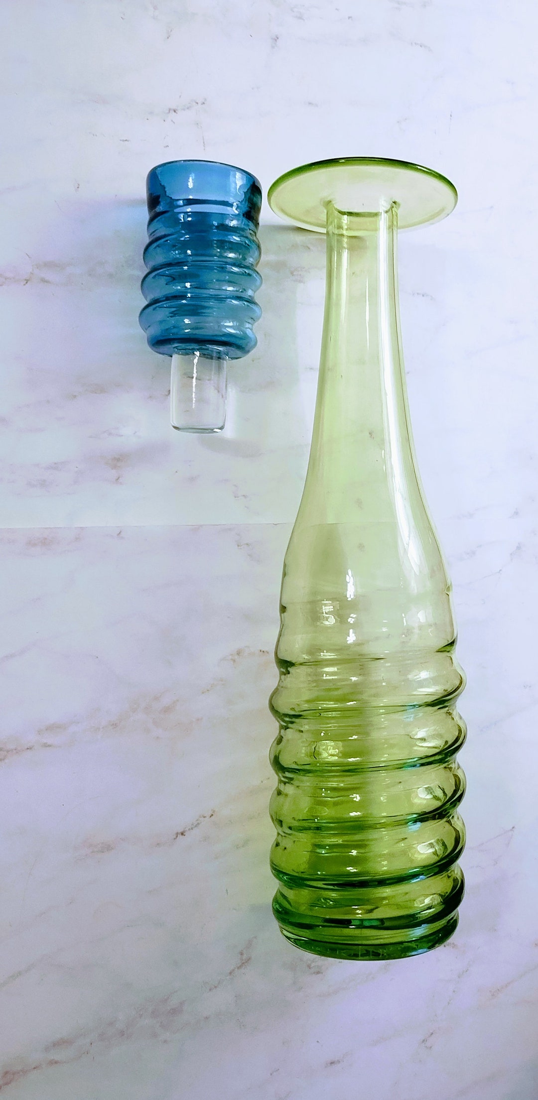 Vintage Hand Blown Unique BEEHIVE DECANTER ~ Measured Jigger ~ 2.67oz ...