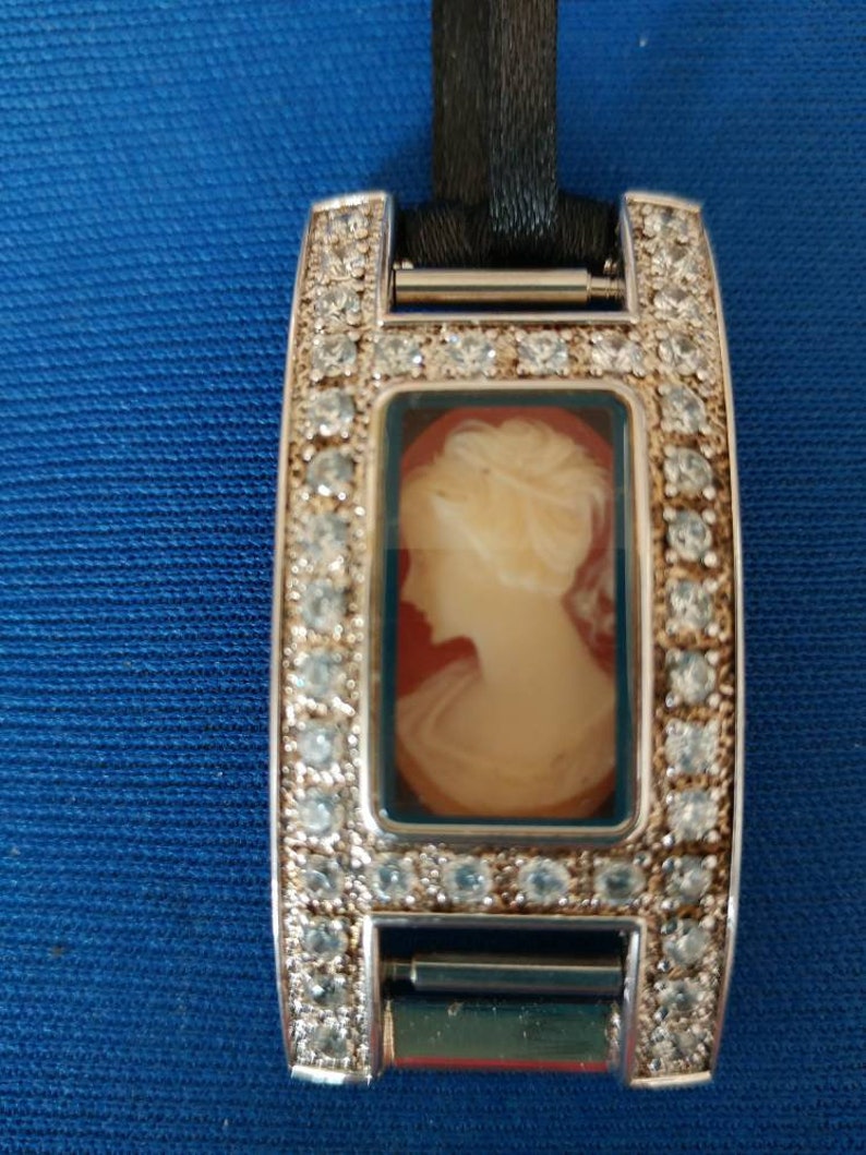 Vintage CAMEO 38 RHINESTONE WATCH Marriage Victorian Pendant - Etsy