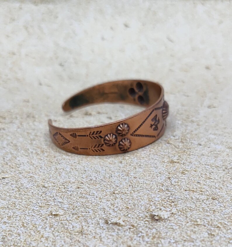 Vintage Southwestern WM Wheeler Co Solid Copper Small Cuff | Etsy