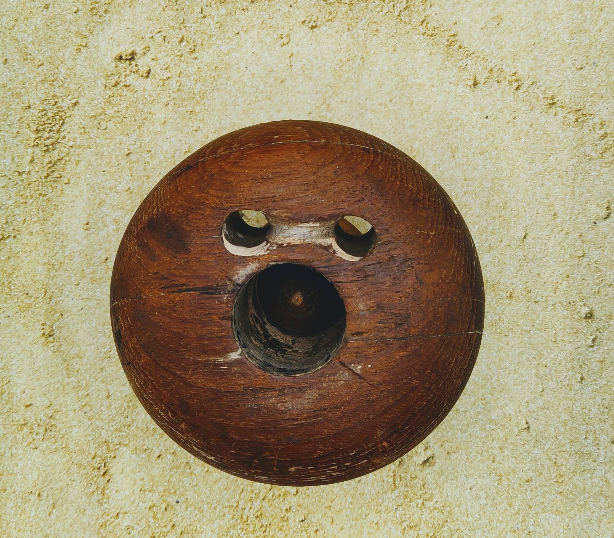 Antique WOODEN FACE Wood Form Happy Face 2pc - Etsy