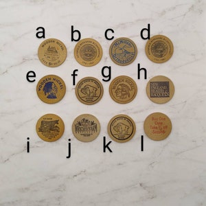 Choose From 12 VINTAGE WOODEN NICKELS ~ Pawtucket Diamond Jubilee ...