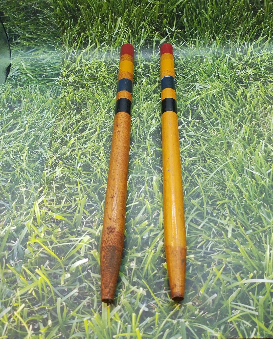 Vintage Antique 14" CROQUET GOAL POSTS ~ Wooden Stakes ~ Free Shipping ...