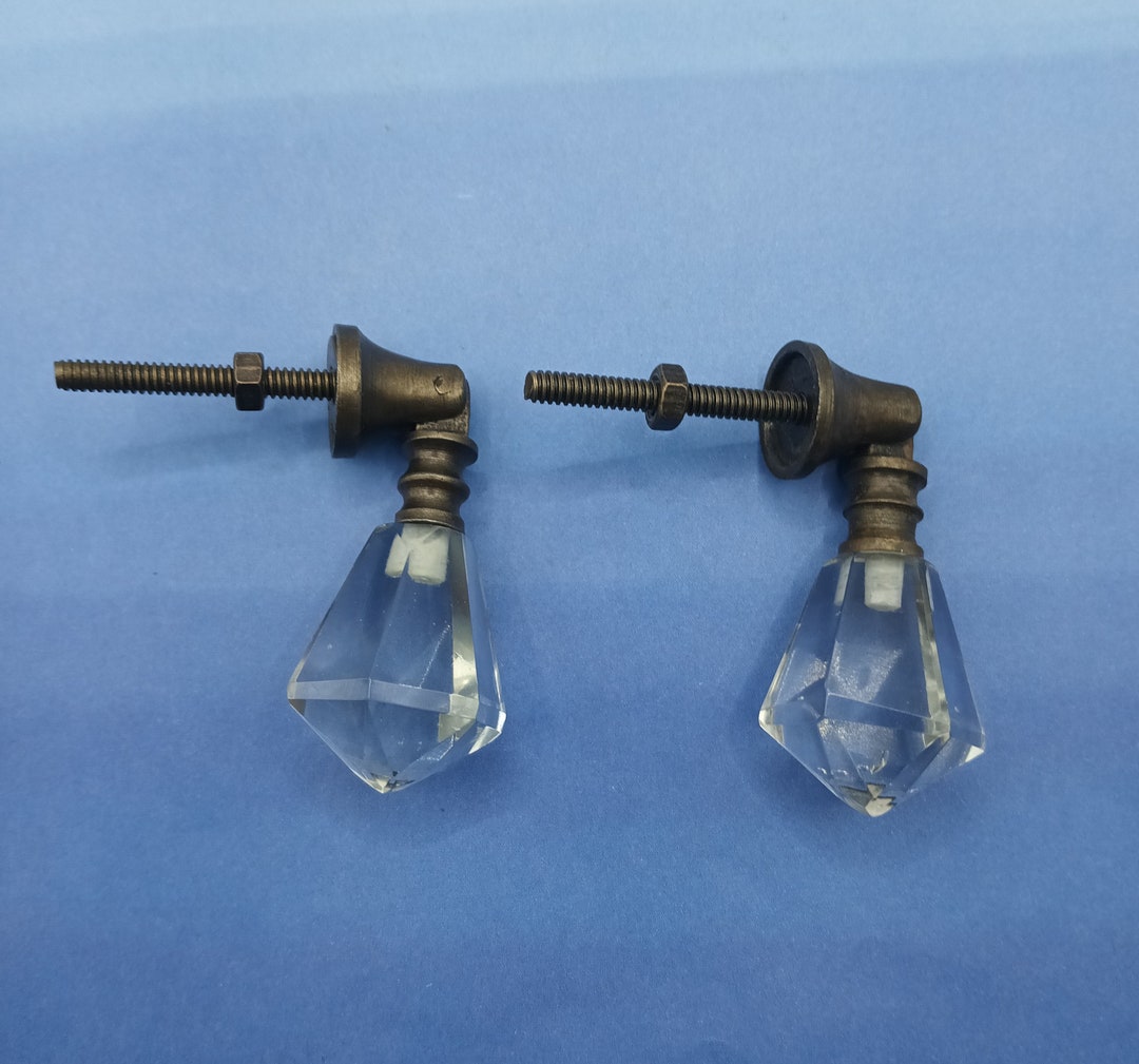 Clear Glass TEAR DROP PULL ~ Free Shipping - Etsy