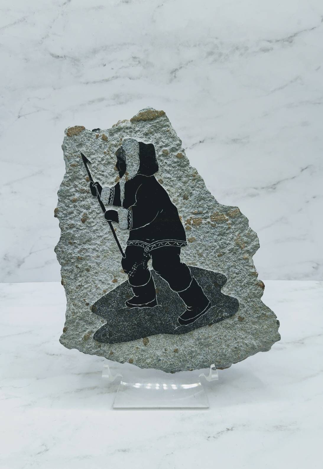 SIKU INUIT Hand Sculptured Black Marble Tile Inuit - Etsy