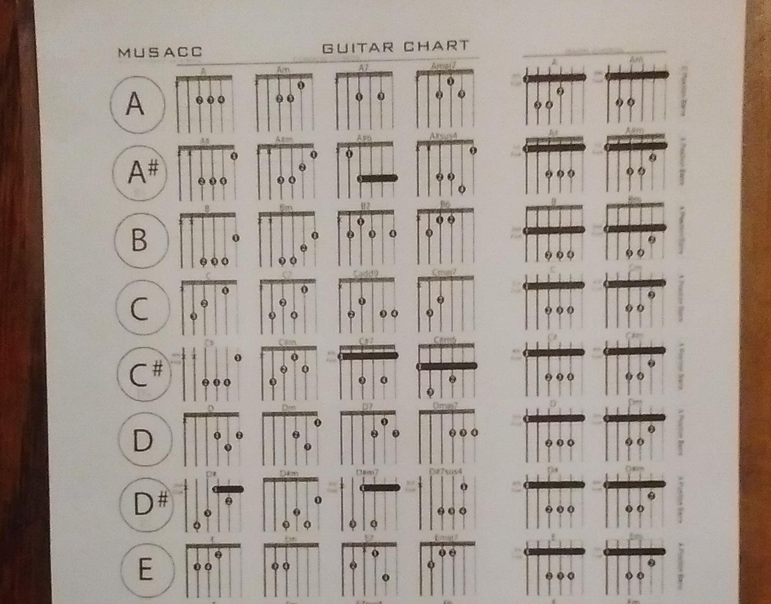 Common Chords and Barre Chords for Guitar Chart - Laminated - Etsy Canada