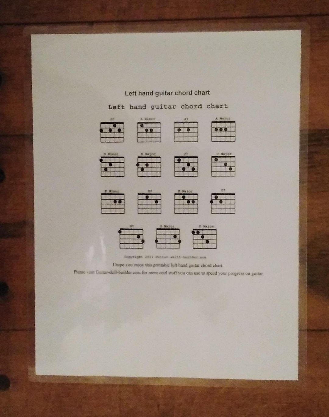 Left Hand Guitar Chord Chart ~ Laminated ~ - Etsy