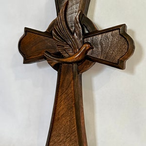 Ornate Wooden Dove Cross, 3D Engraved Wall Art - Etsy