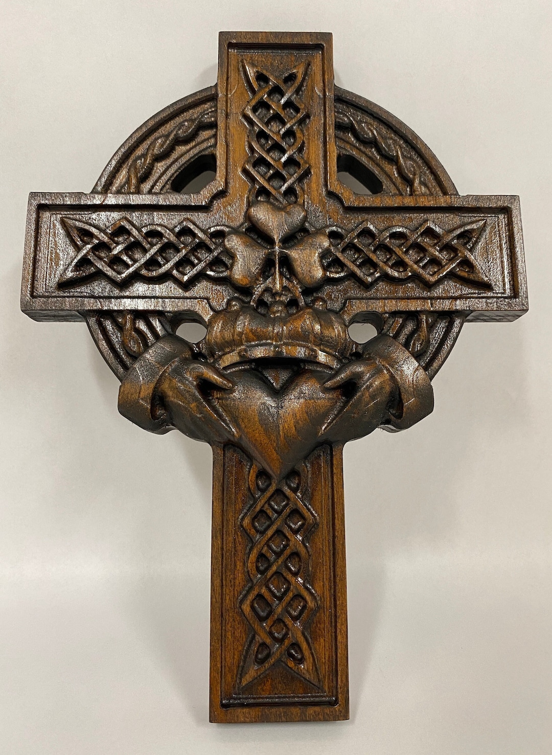 Ornate Claddagh Cross, Claddagh Wall Hanging Cross, Large Celtic Cross ...