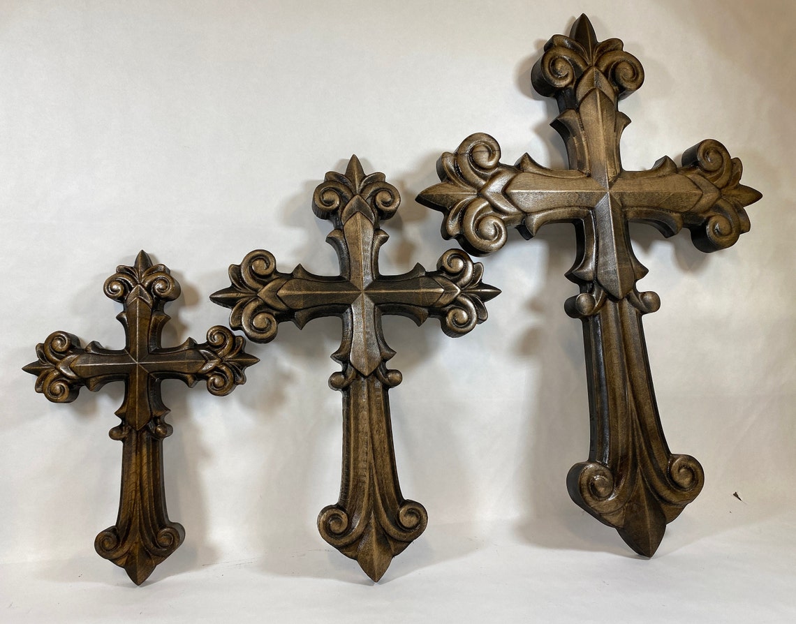 Ornate Wooden Cross Large Wall Hanging Cross Large Wooden - Etsy