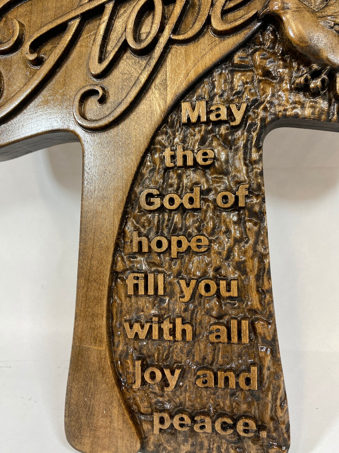 Ornate hope Wooden Cross Solid Wood Cross Wall - Etsy