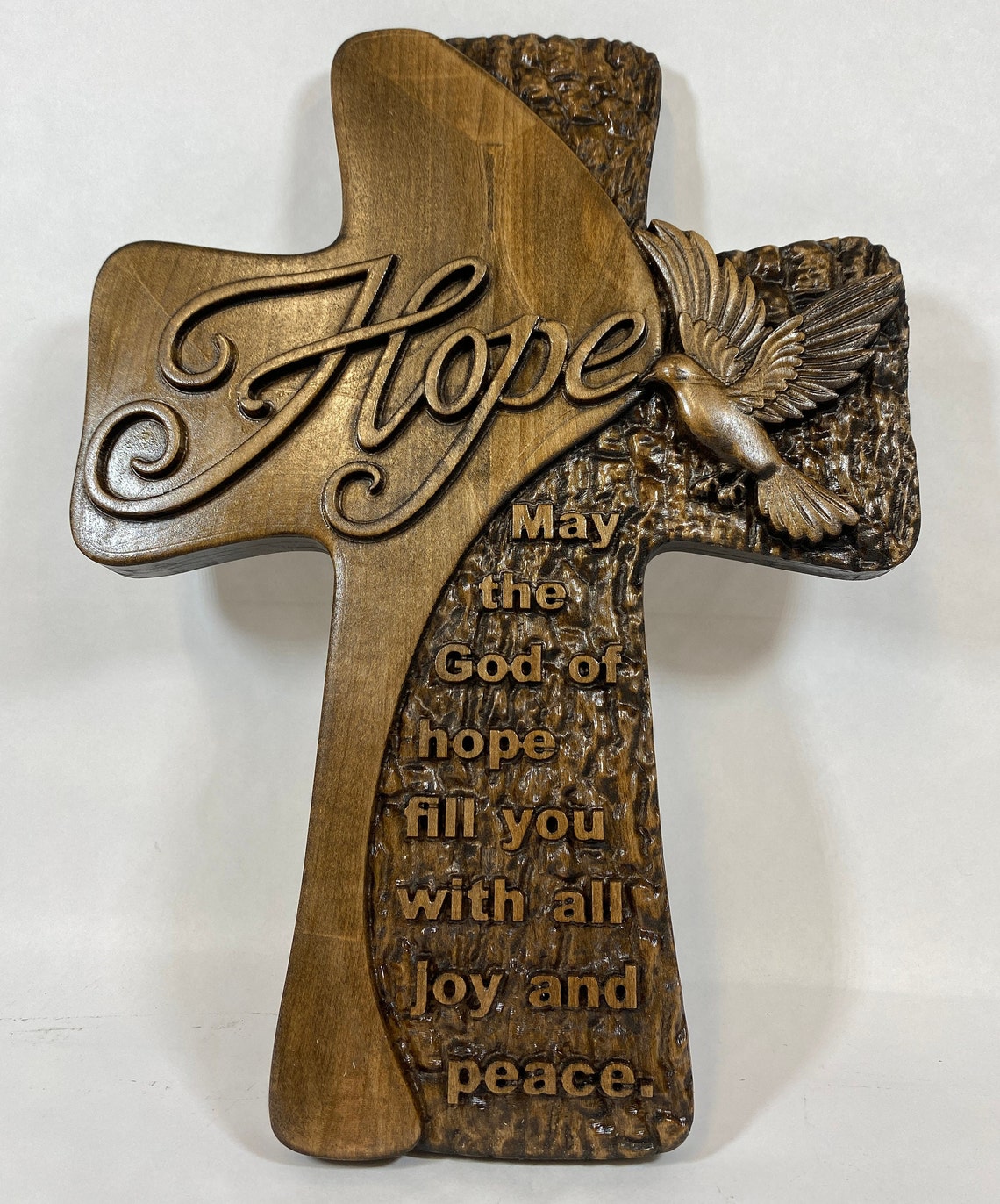 Ornate hope Wooden Cross Solid Wood Cross Wall - Etsy