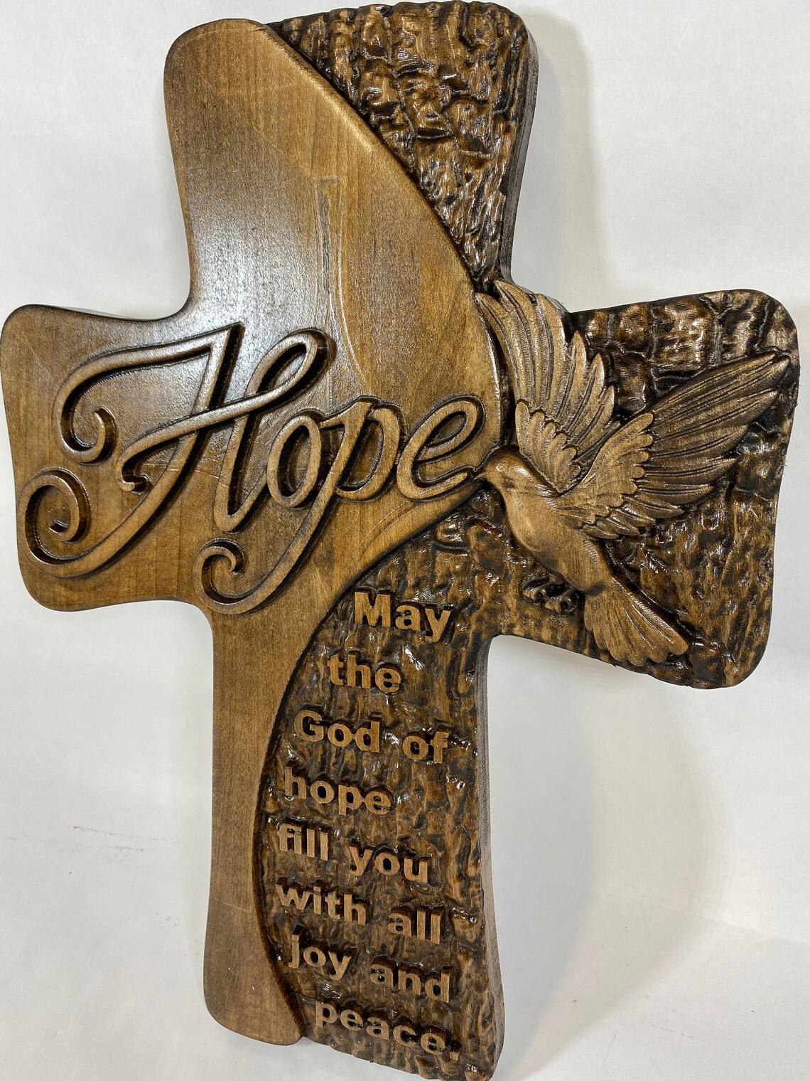 Ornate hope Wooden Cross Solid Wood Cross Wall - Etsy