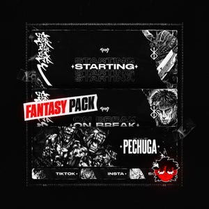 Animated Dark Fantasy Anime Stream Package | Twitch Overlays, Screens ...