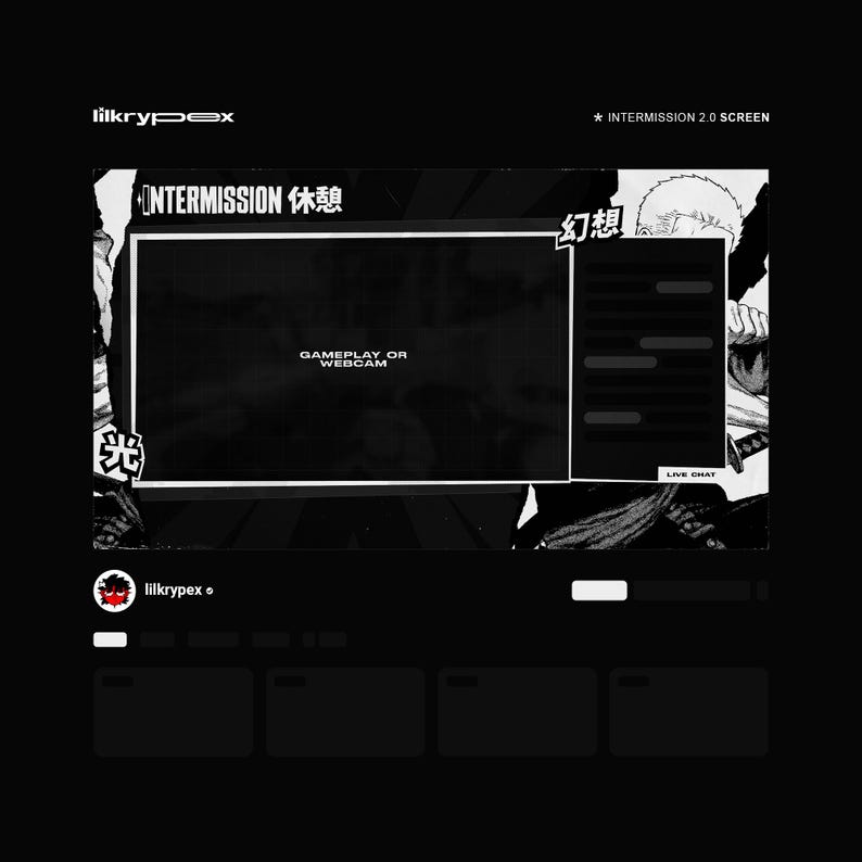 Animated Dark Pirate Anime Stream Package | Twitch Overlays, Screens ...