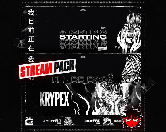 Animated Custom Anime Stream Package | Twitch Overlays, Screens, Panels ...