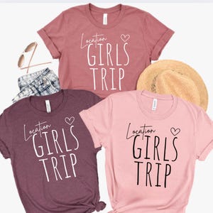 Custom Girls Trip 2025 Shirt, Girls Vacation Shirt, Girls Weekend Trip, Bachelorette Tshirt ...