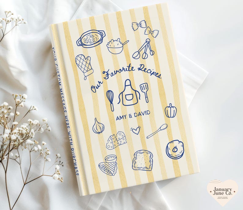 Personalized Recipe Book for Couples, Custom Name Family Cookbook ...