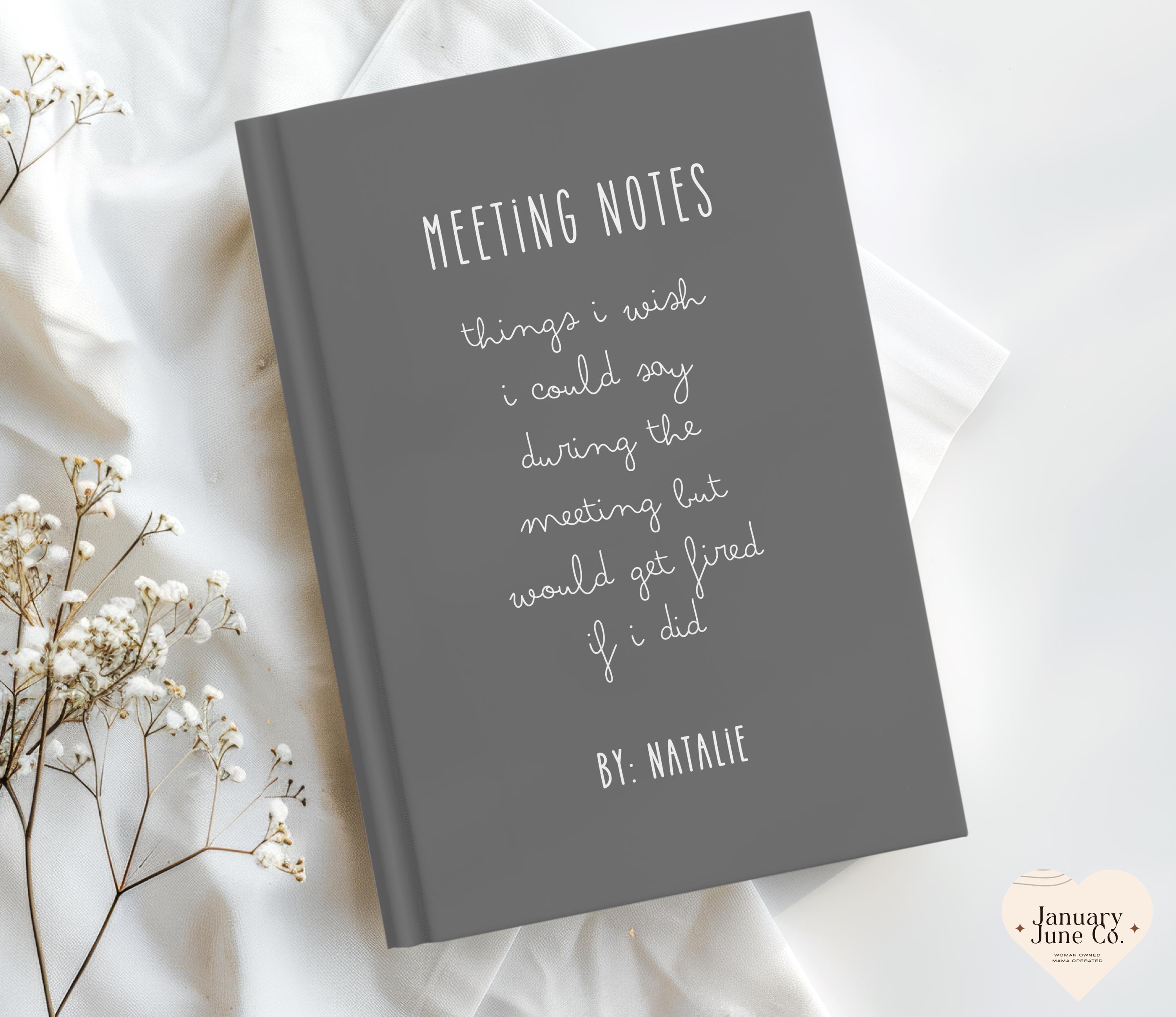 Funny Coworker Gift Personalized Work Meeting Note Journal Sarcastic ...