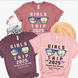Custom Girls Trip 2025 Shirt, Girls Vacation Shirt, Girls Weekend Trip, Bachelorette Tshirt ...