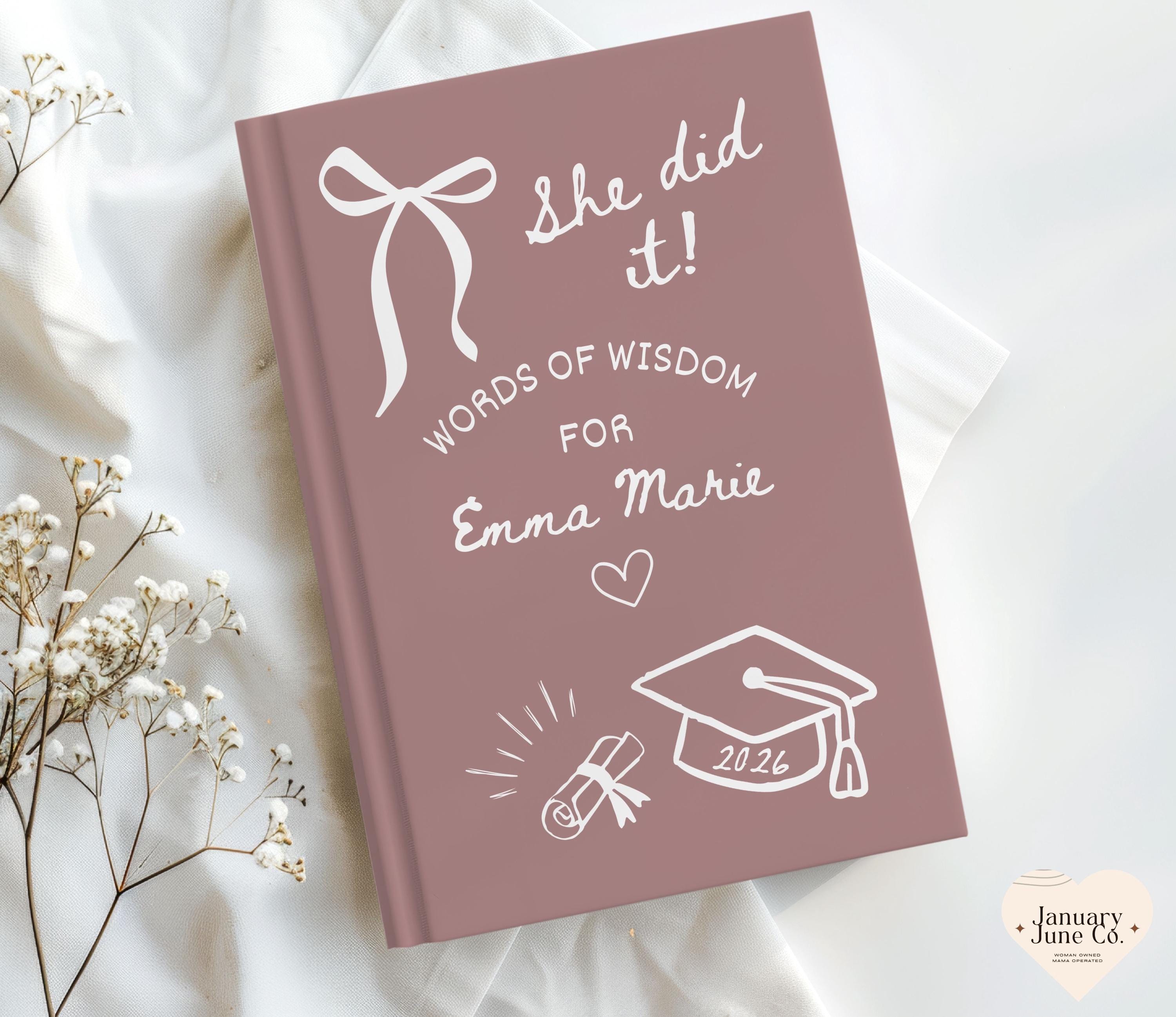Custom Graduation Advice Journal, Personalized Graduation Party Guest ...
