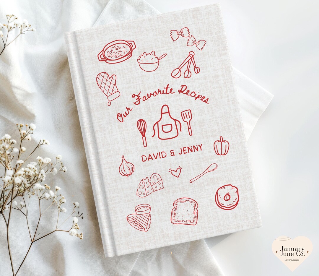 Personalized Recipe Book for Couples, Custom Name Family Cookbook ...