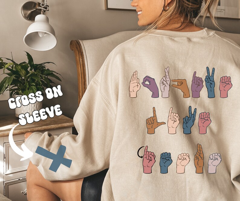 ASL Christian Sweatshirt ASL Interpreter Hoodie, Jesus Loves You, Sign ...