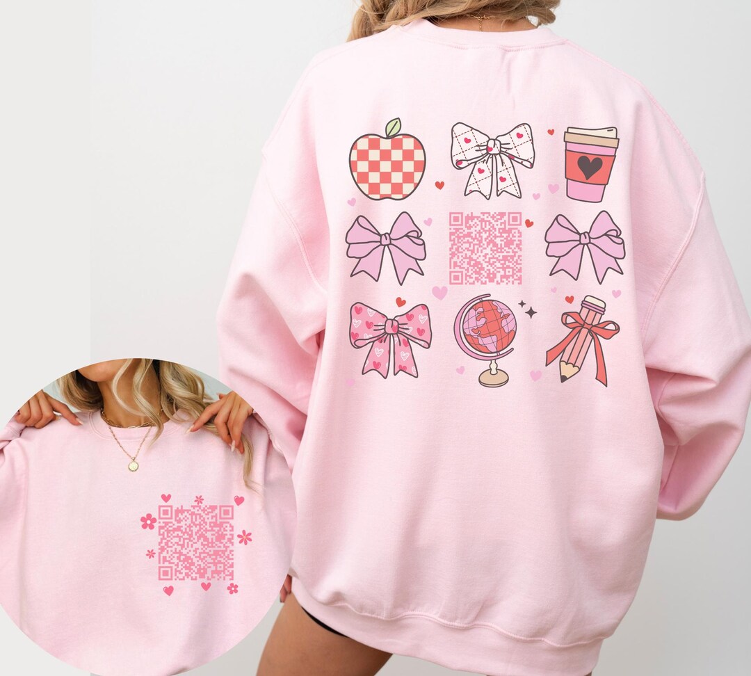 QR Code Second Grade Teacher Valentines Day Shirt, Comfort Color ...