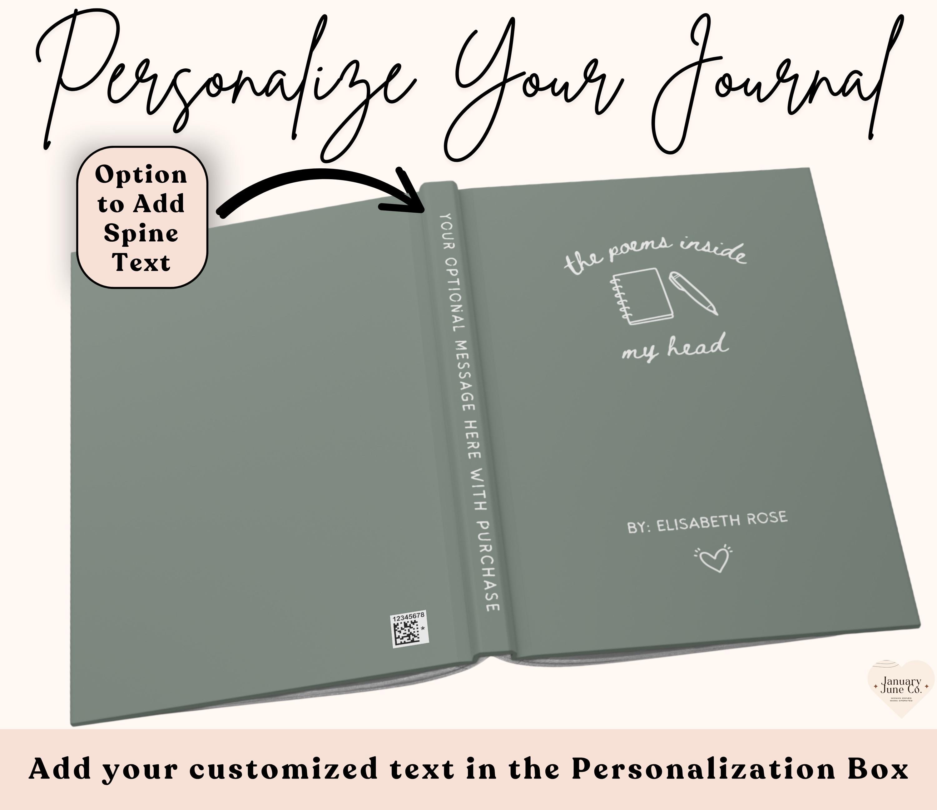 Personalized Poetry Journal, Custom Poem Book, Poetry Notebook, Poet ...