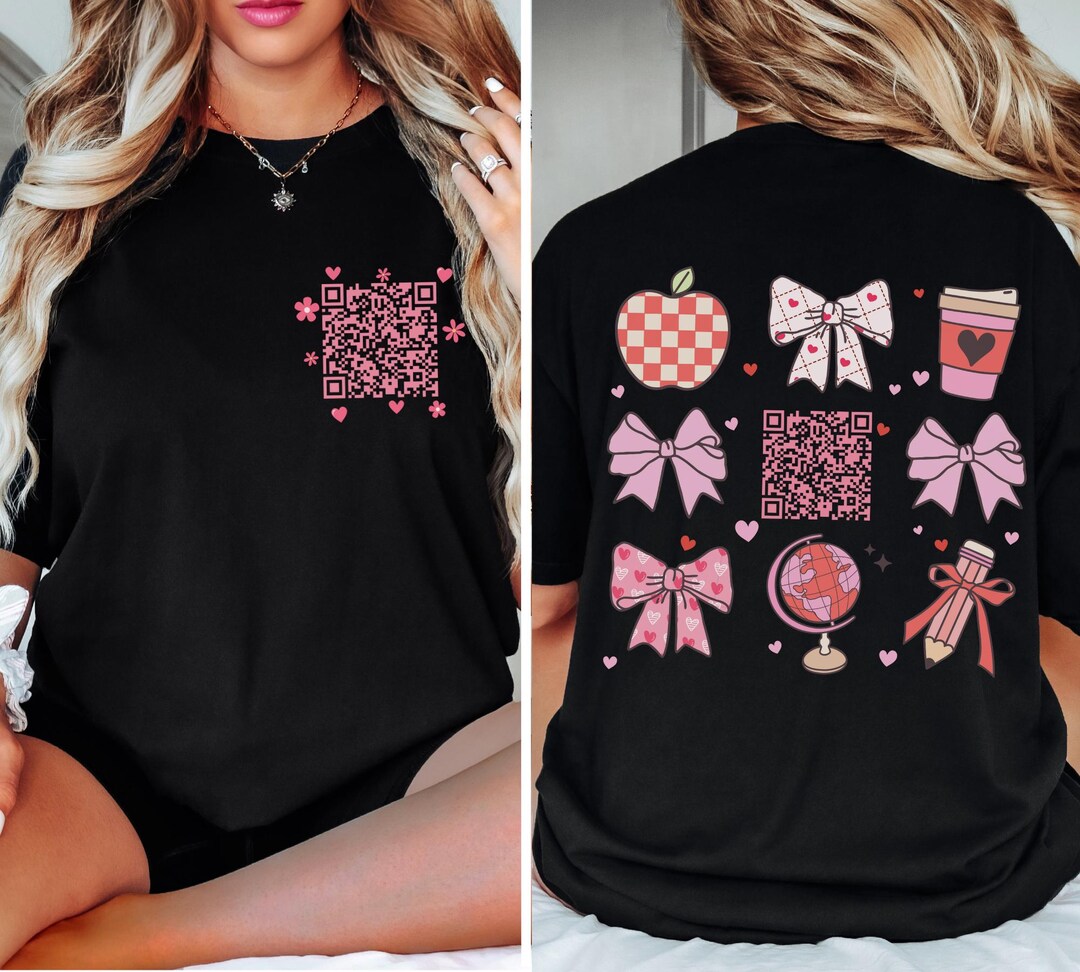 QR Code Second Grade Teacher Valentines Day Shirt, Comfort Color ...