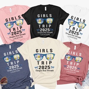 Custom Girls Trip 2025 Shirt, Girls Vacation Shirt, Girls Weekend Trip, Bachelorette Tshirt ...