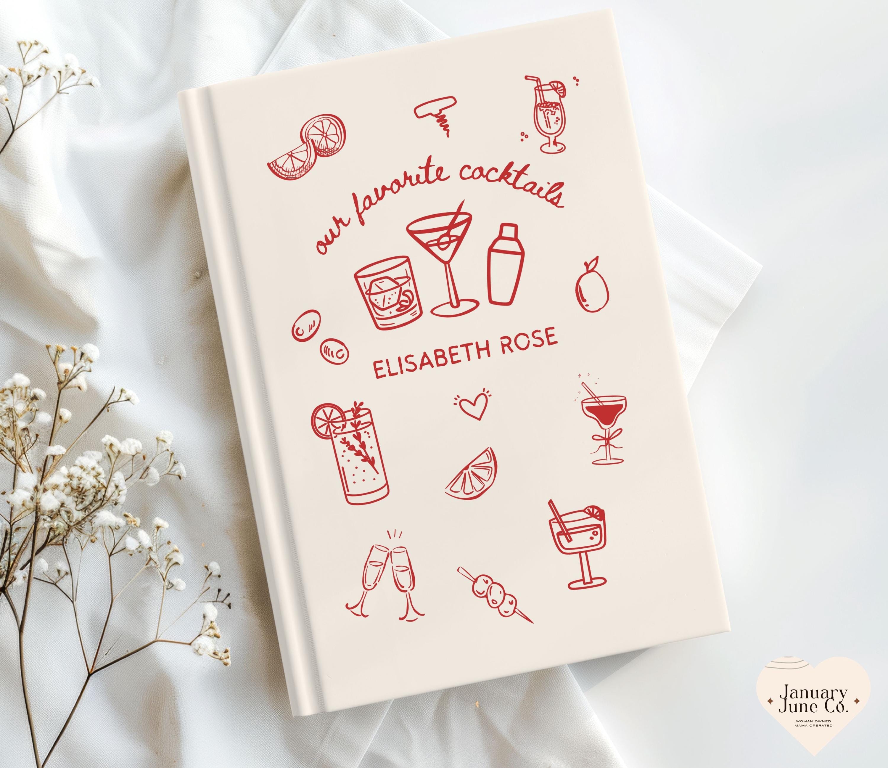 Personalized Cocktail Recipe Book for Couples, Custom Name Drink Recipe ...