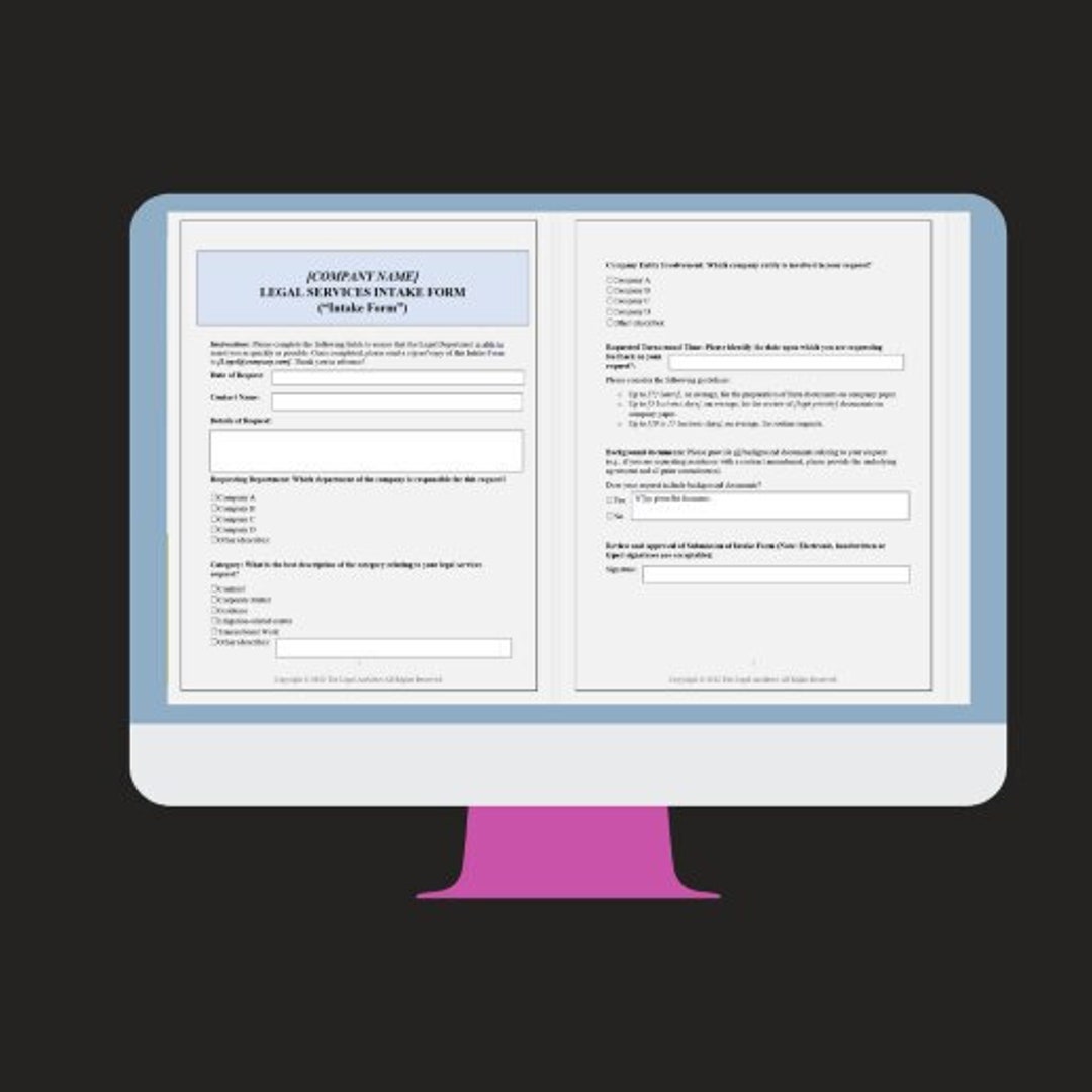 Legal Request Form | Ideal for Corporate Law Departments | Customizable ...