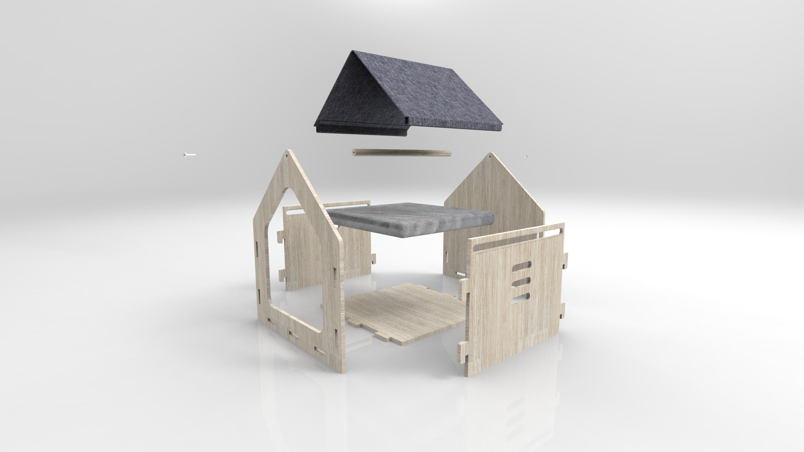 Assembled Wooden Cat House Plan. - Etsy UK