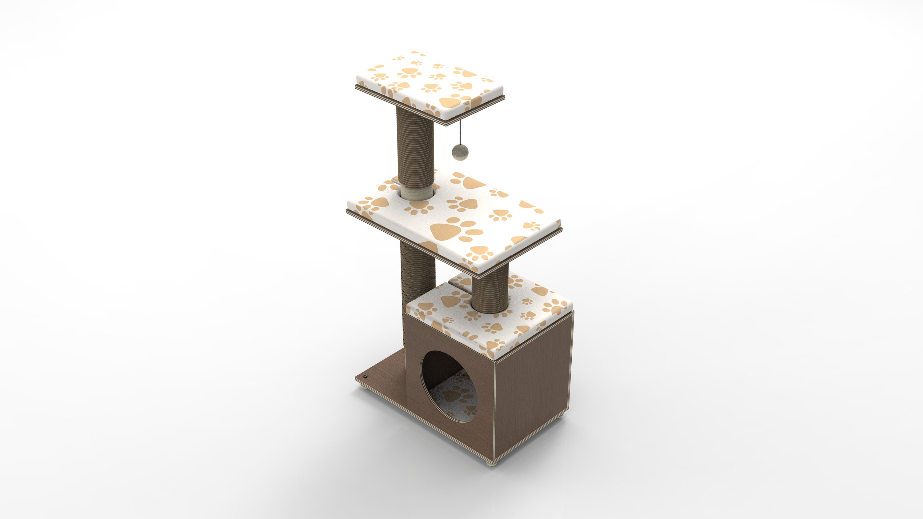 3-tiered, Cat House-containing, Cat Tree Production Plan. - Etsy