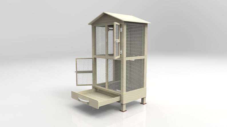 Large Wooden Parrot Cage Plan - Etsy