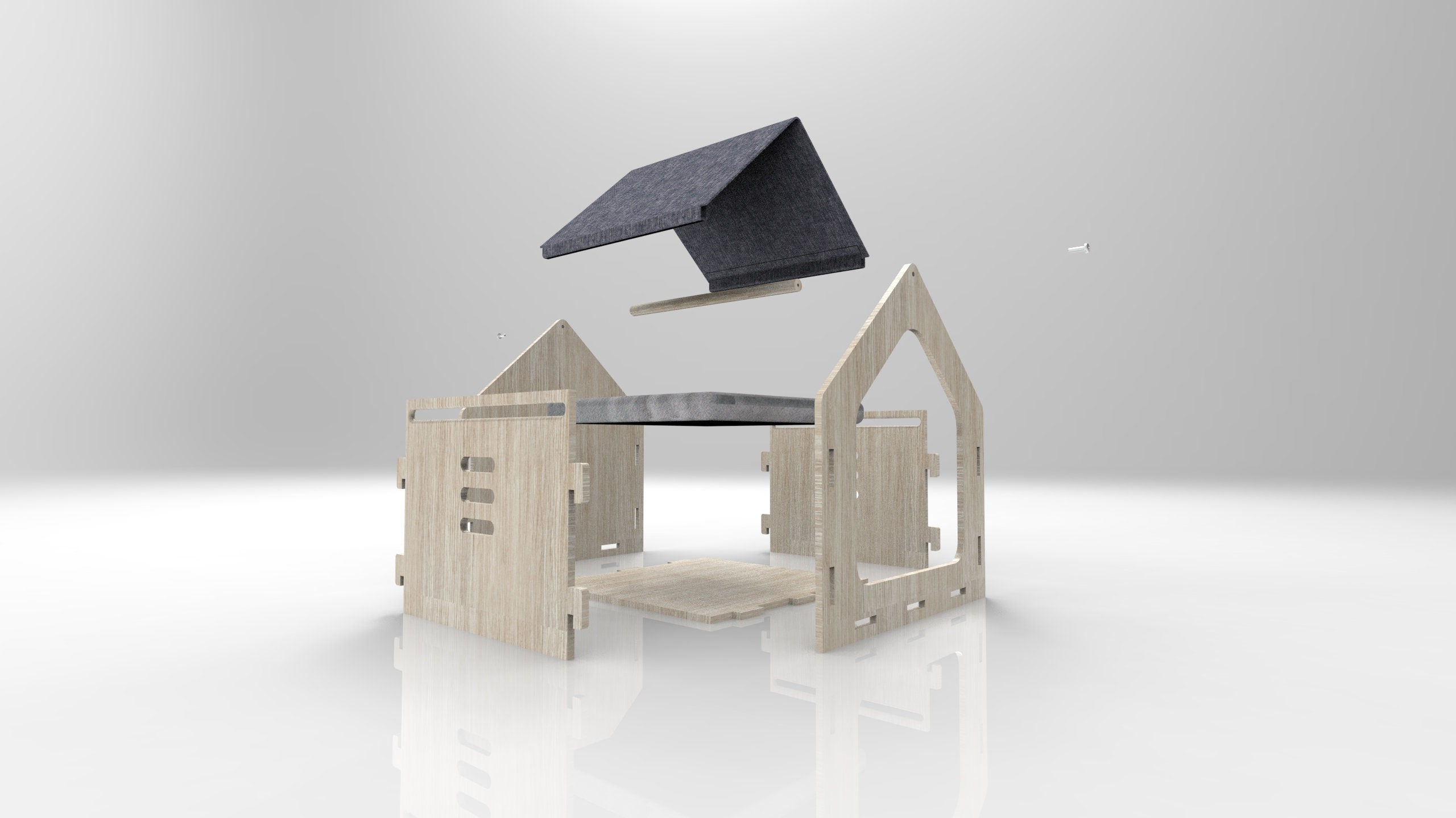 Assembled Wooden Cat House Plan. - Etsy