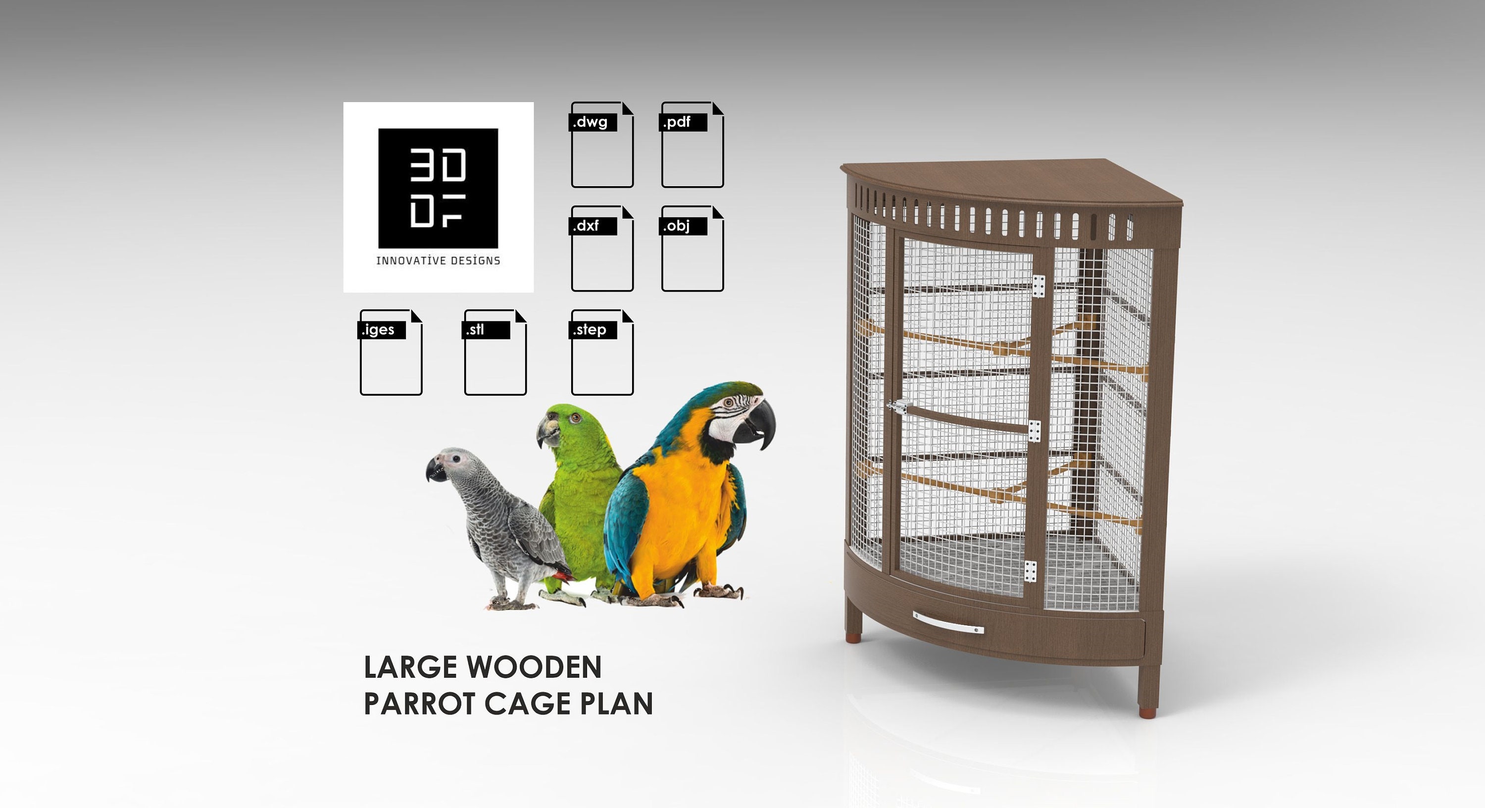 90 Angular Wooden Parrot Cage Design Etsy UK