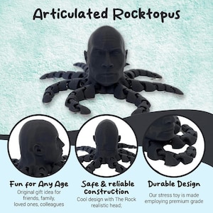 The Rocktopus, 3D Printed, Fidget Toy, WWE, Rocktopus Fidget, Octopus ...