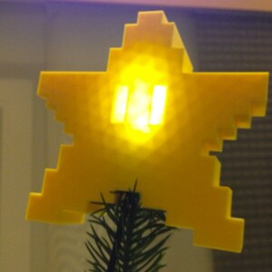 Super Mario Tree Topper Star: 3D Printed Retro Game Ornament - Etsy