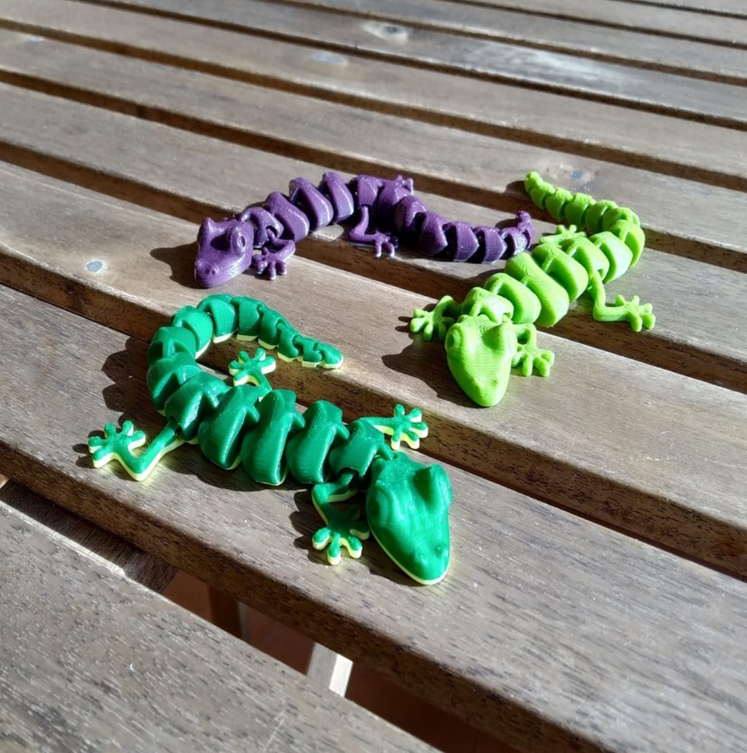Gecko Lizard, Fidget Toy, Articulated Fidget Toy, Flexible Fidget Toy ...