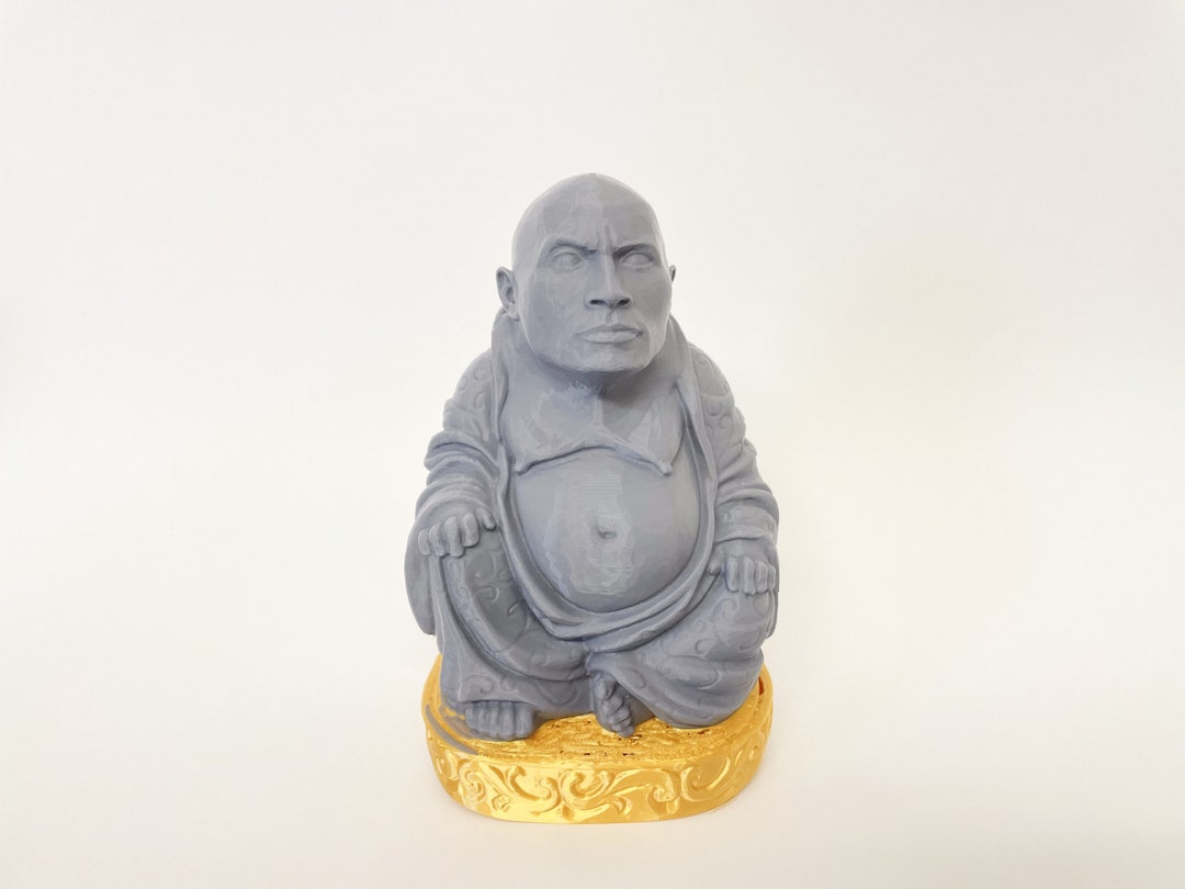 3D Printed Dwayne Johnson 'the Rock' Buddha Statue: Funny Gift - Etsy