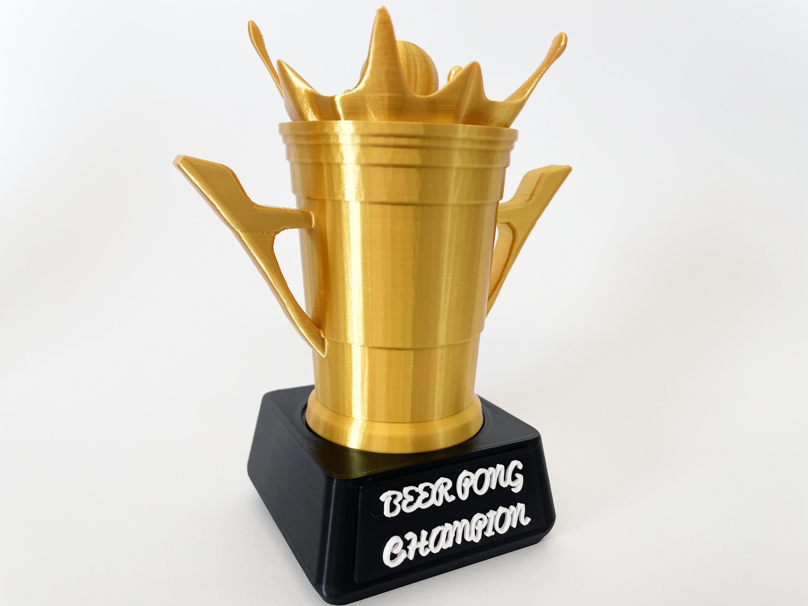 Beer Pong Trophy Award Competition 3D Printed Gold Cup - Etsy