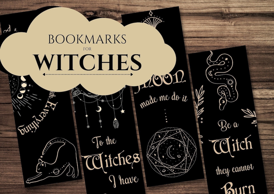 Witchy Printable Bookmarks Magic Wicca Pagan - Etsy