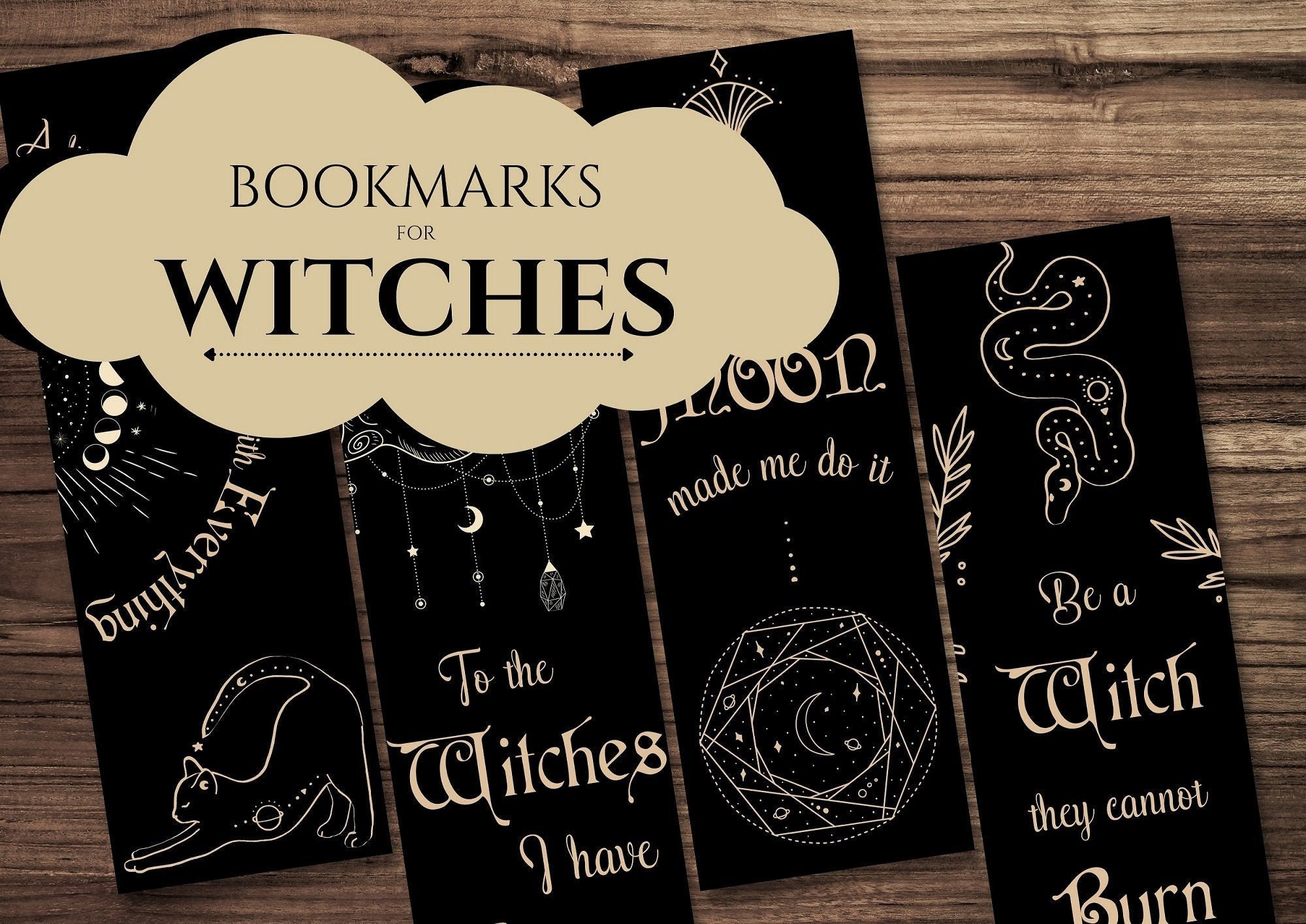 Witchy Printable Bookmarks Magic Wicca Pagan - Etsy