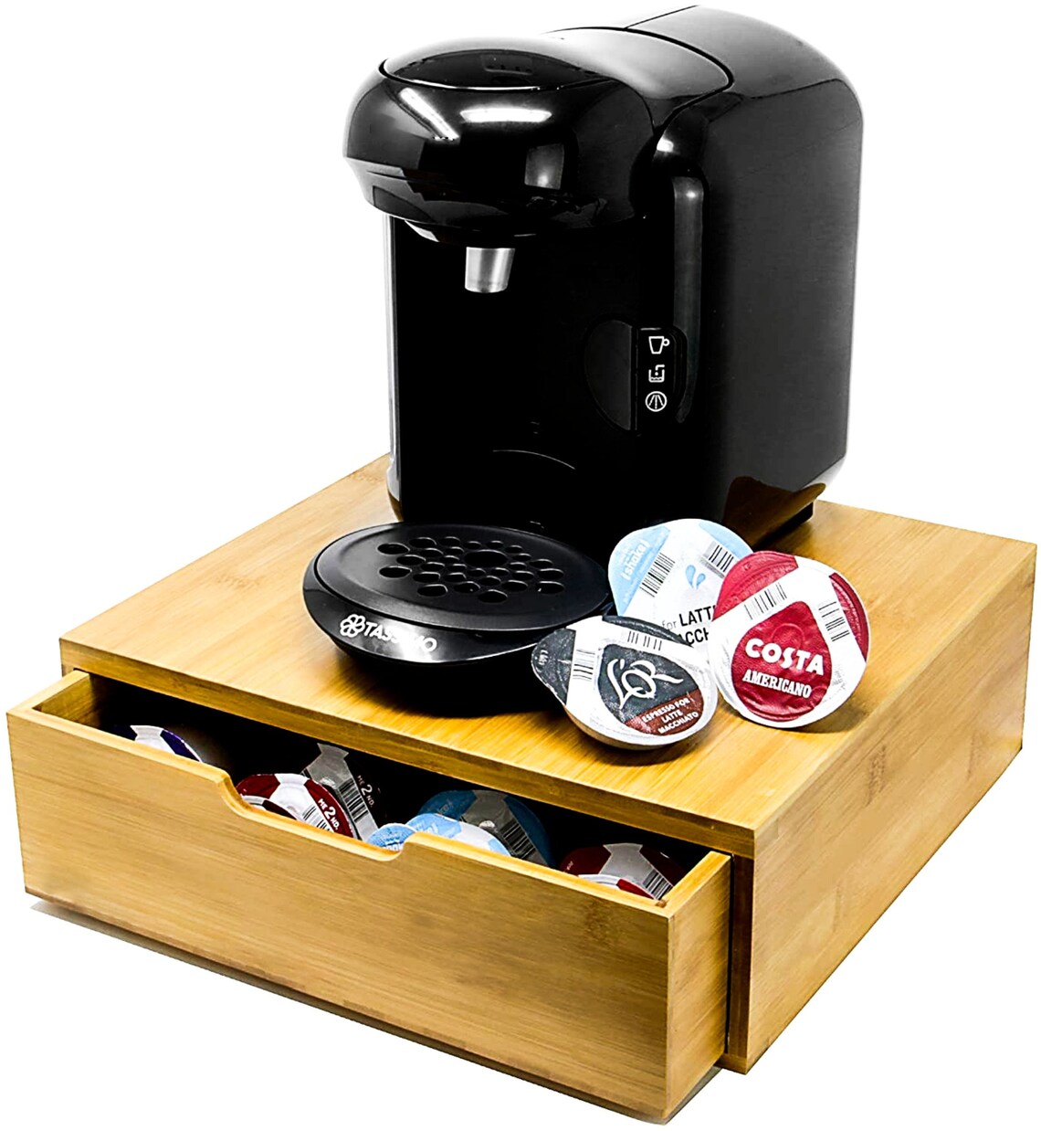 Bamboo Pod Holder Capsule Drawer-coffee Machine Stand - Etsy