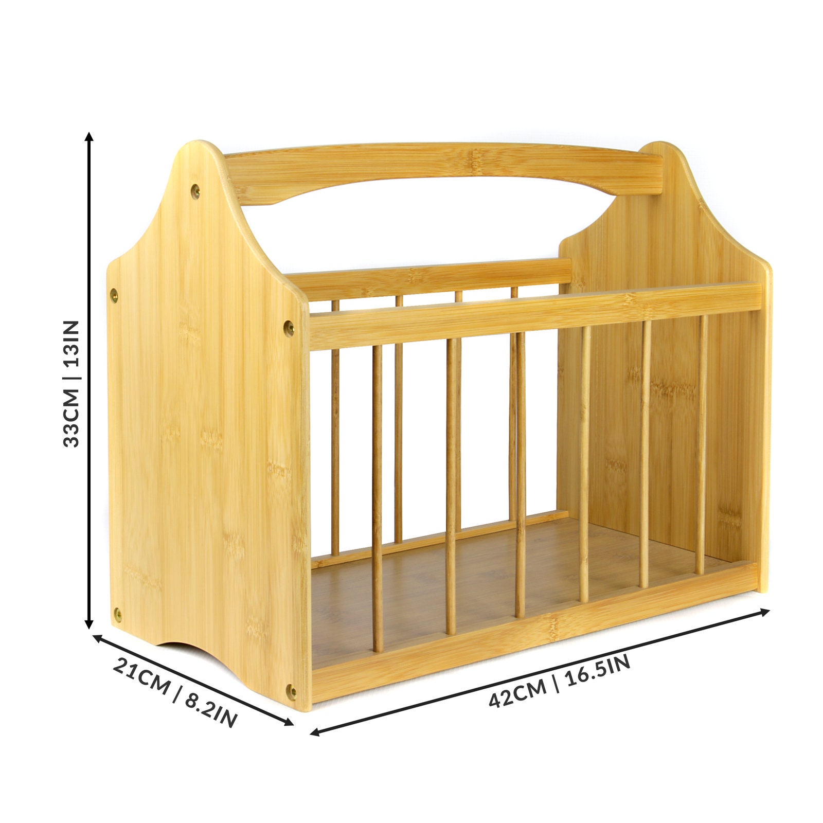 Bamboo Wood Magazine Rack With Handle 33x42x21 Cm - Etsy UK