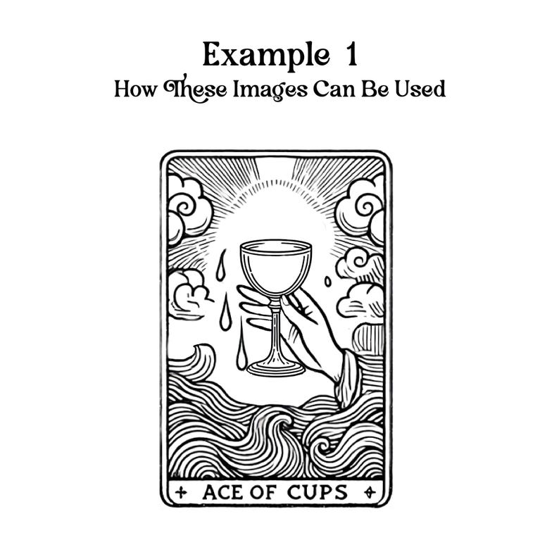 Tarot Suit Symbols PNG | Wands, Cups, Pentacles, and Swords | Digital ...